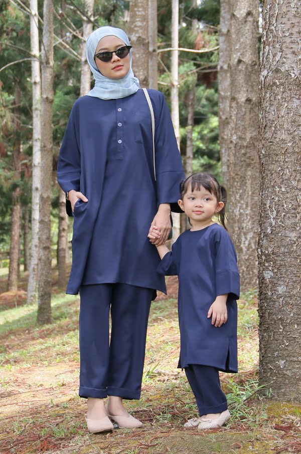 SELENA TUNIC SET (NAVY BLUE) - Maroon Red