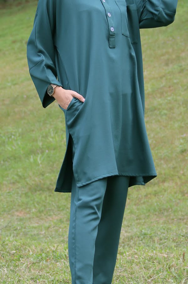 SELENA TUNIC SET (EMERALD GREEN) - Maroon Red