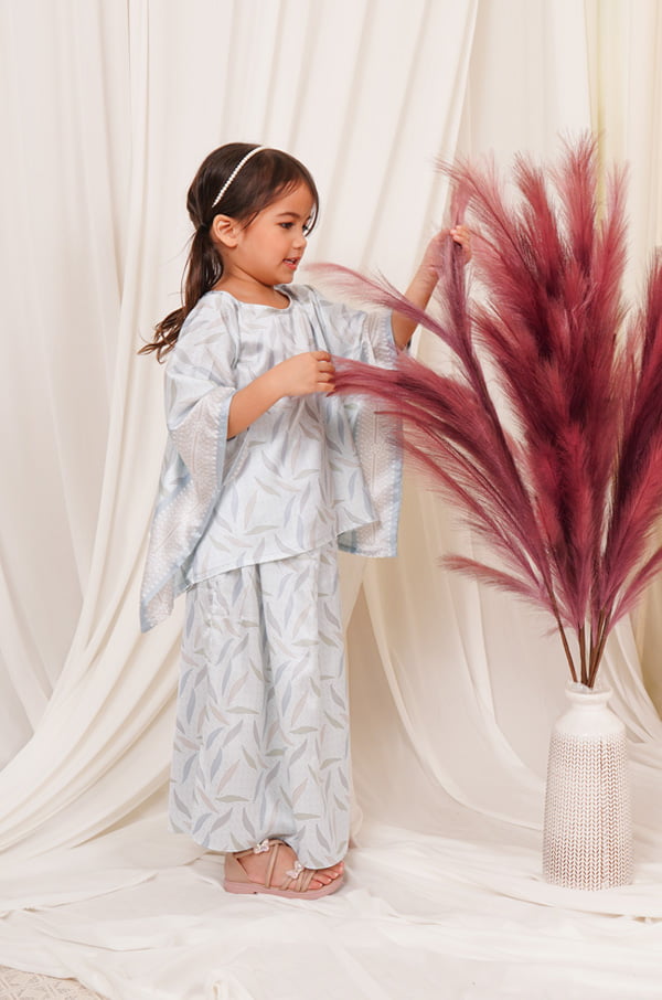 BAYUNA PAREO SET KIDS (BABY BLUE) - Maroon Red