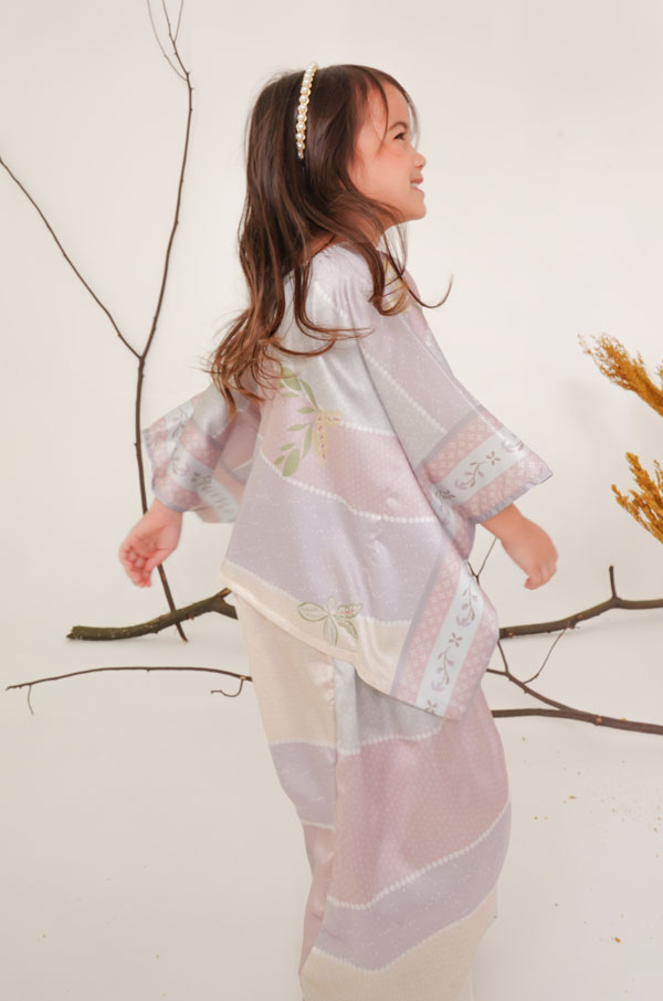 MANEES PAREO SET KIDS (PINK LILAC) - Maroon Red