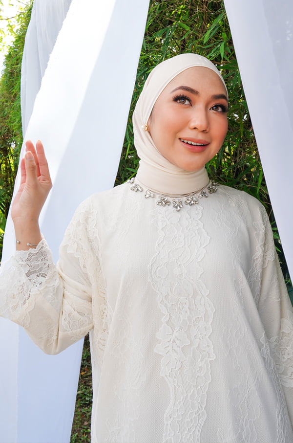 RENDA SERIES : KIRANA SET (LAVENDER BLUE) - Maroon Red