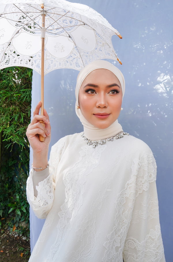RENDA SERIES : KIRANA SET (LAVENDER BLUE) - Maroon Red