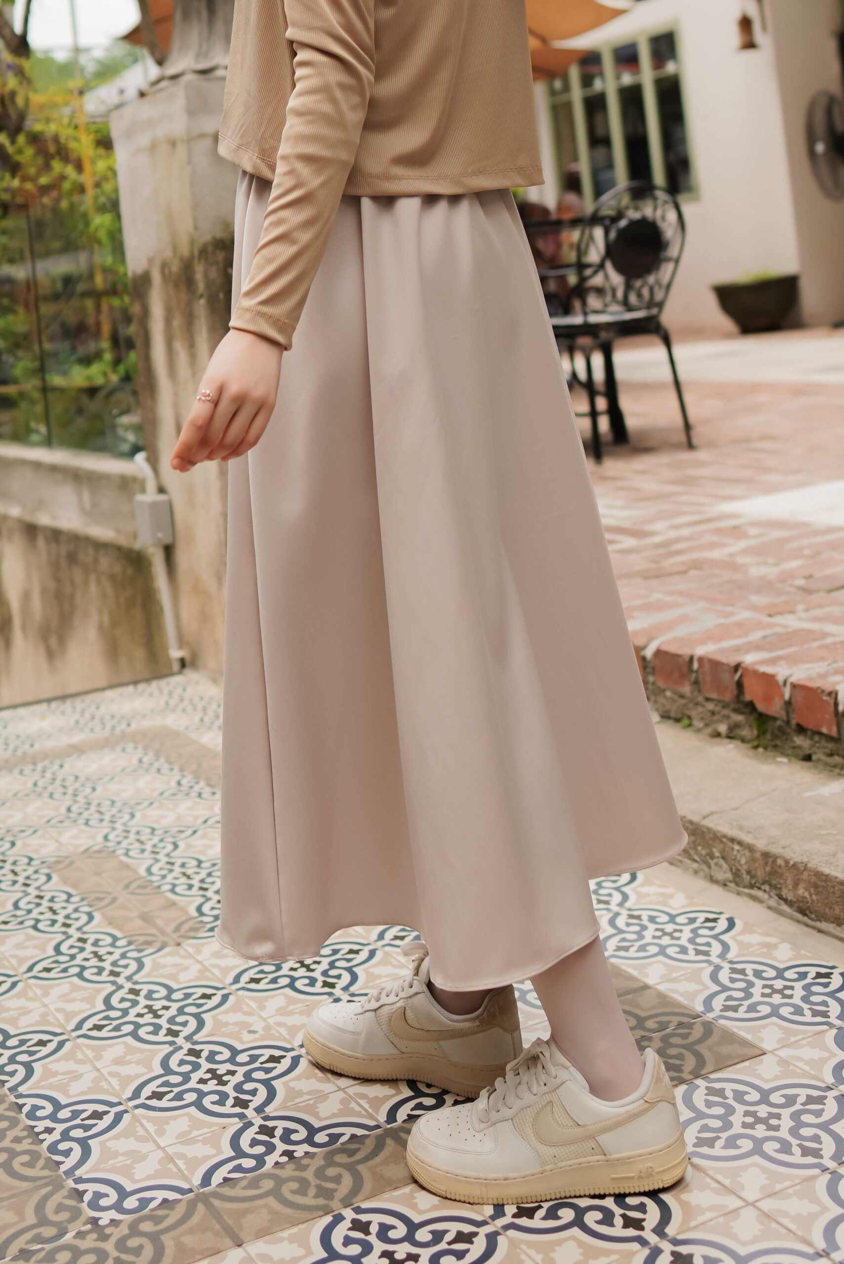 SAORI SET - KHAKI - Maroon Red